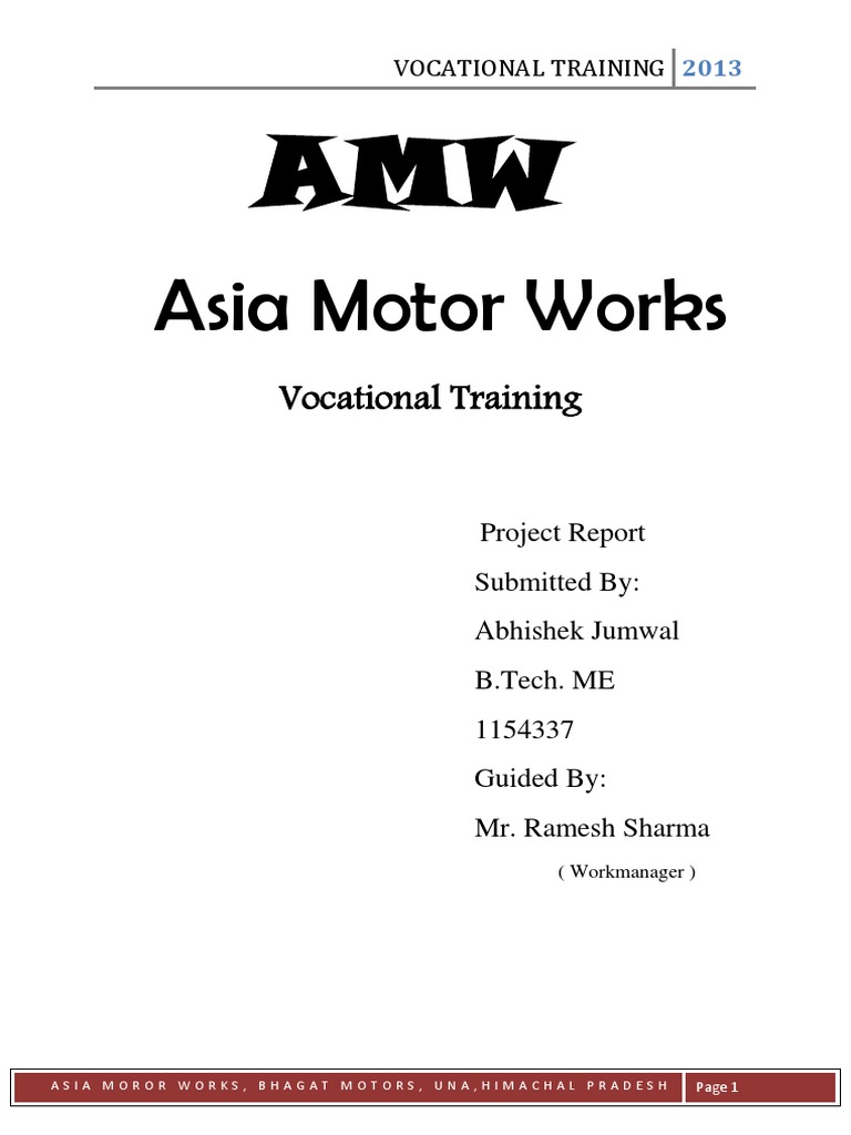 Asia Motor Work (AMW) Project | PDF | Diesel Engine | Internal ...