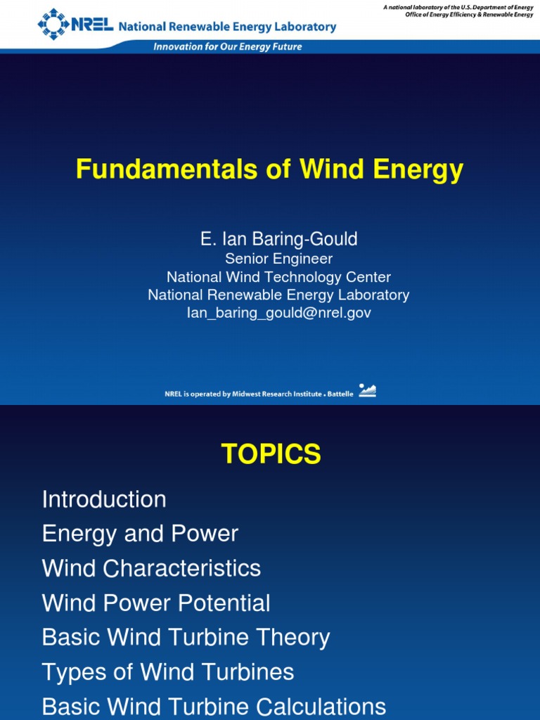 Fundamentals Wind | PDF | Wind Power | Wind Turbine