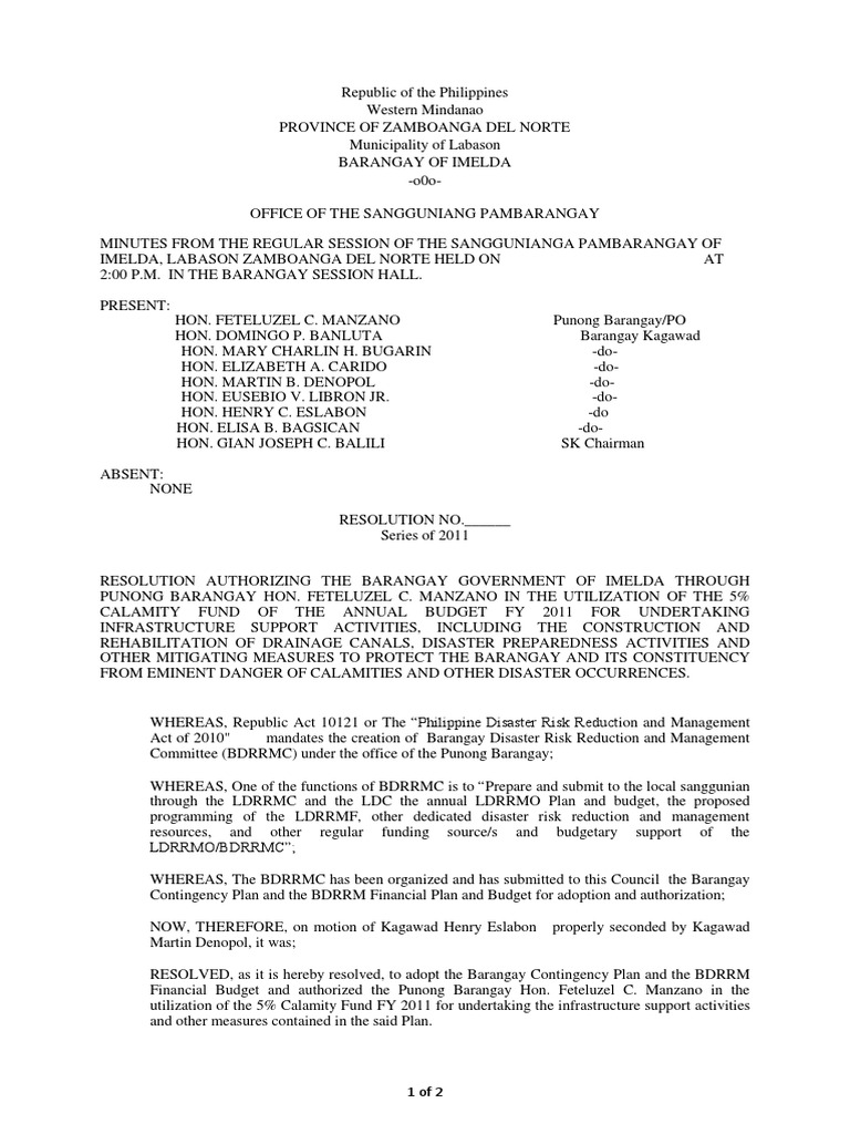 Resolution of Adoption Contingency Plan | Public Sphere | Disaster And ...