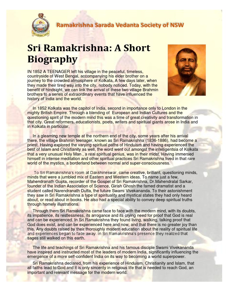 About Sri Ramakrishna | PDF | Ramakrishna | Swami Vivekananda