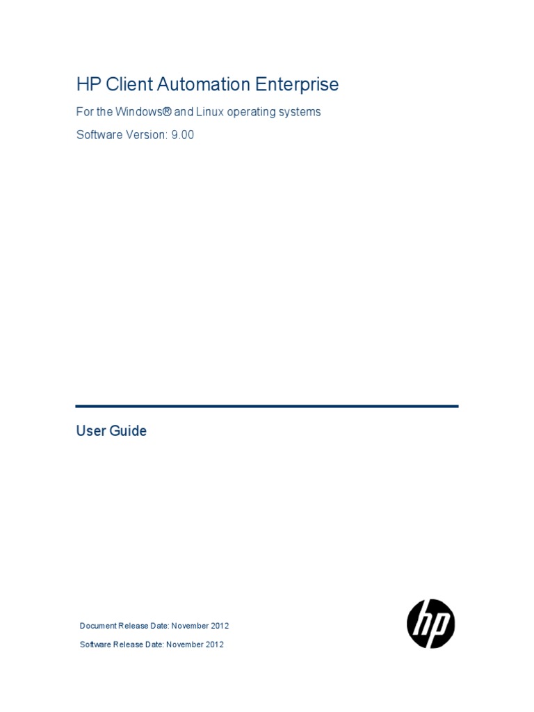 HP Client Automation Enterprise User Guide - Windows and Linux. | PDF ...