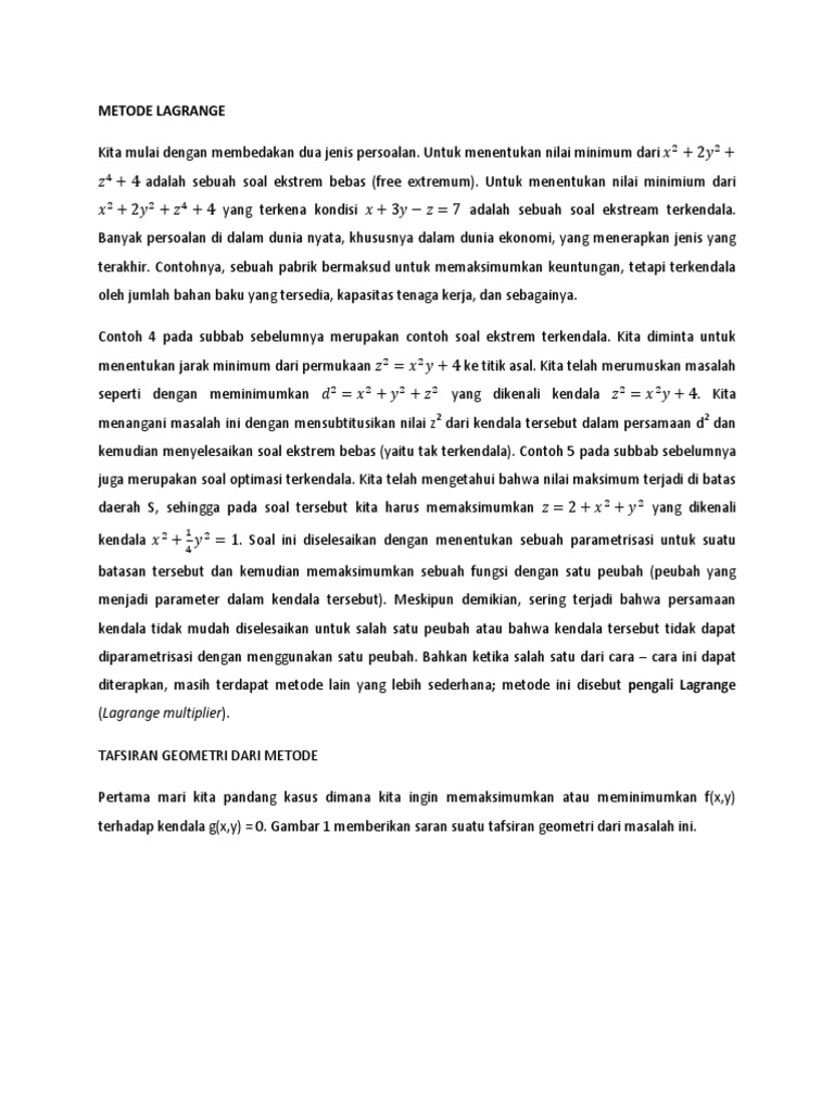 Metode Lagrange | PDF
