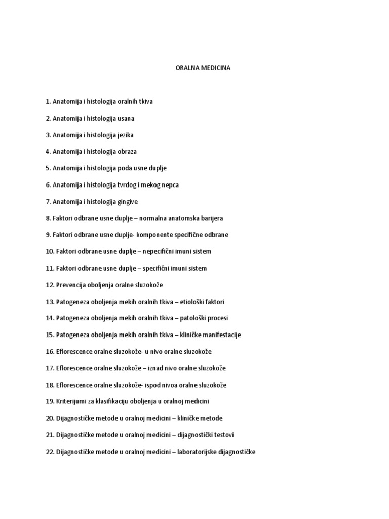 Oralna Medicina | PDF