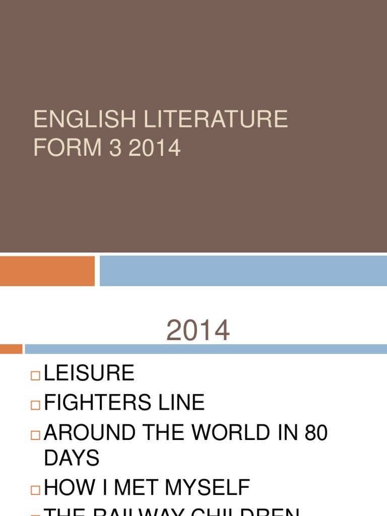 English Literature Form 3 2014 | PDF | Poetry