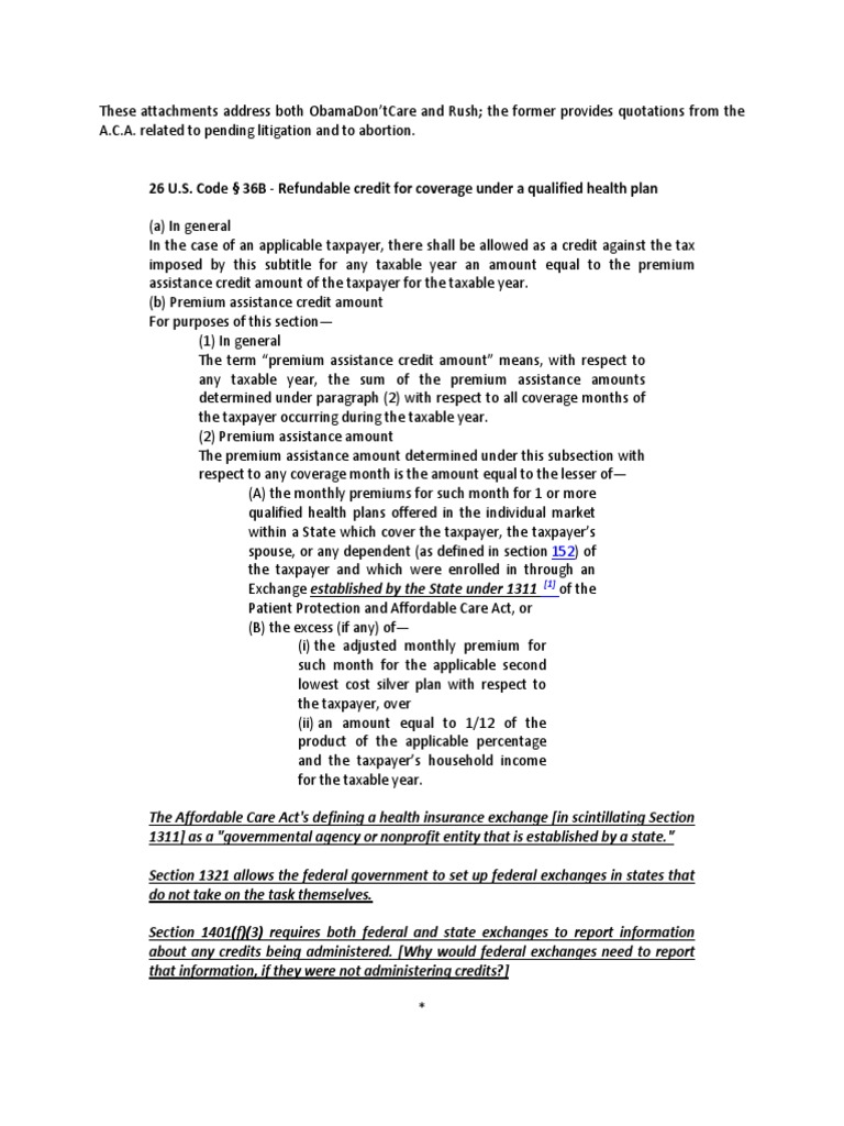 26 U.S. Code 36B - Refundable Credit For Coverage Under A Qualified ...