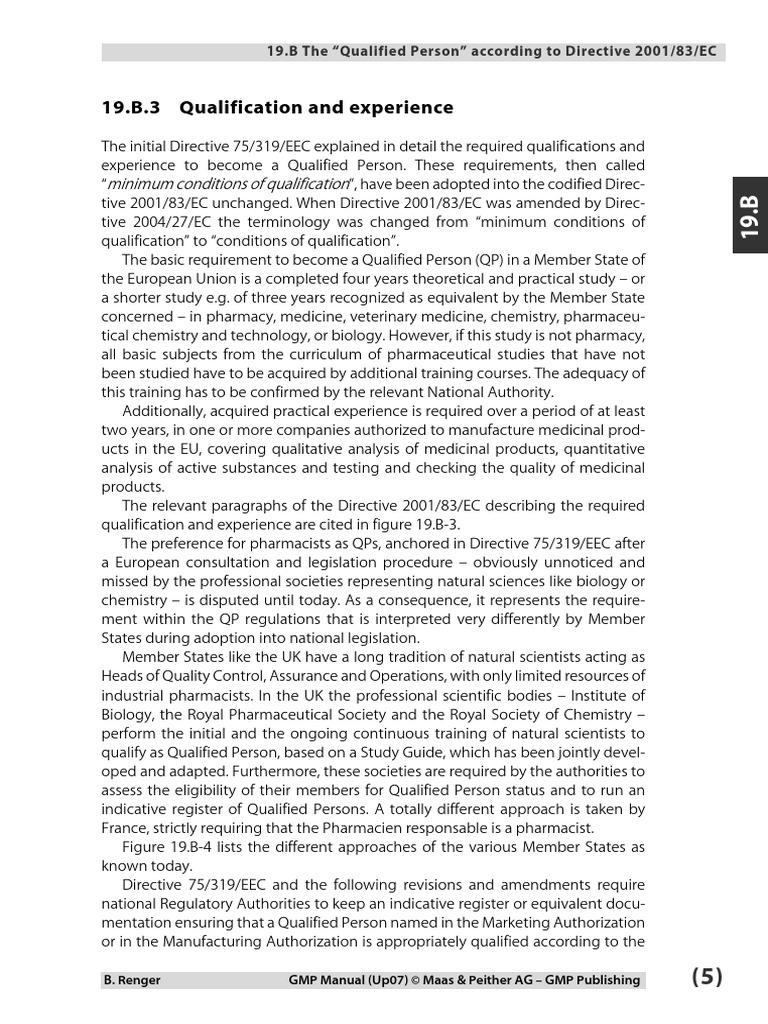 19.B.3 The Qualified Person Qualification and Experience | PDF ...