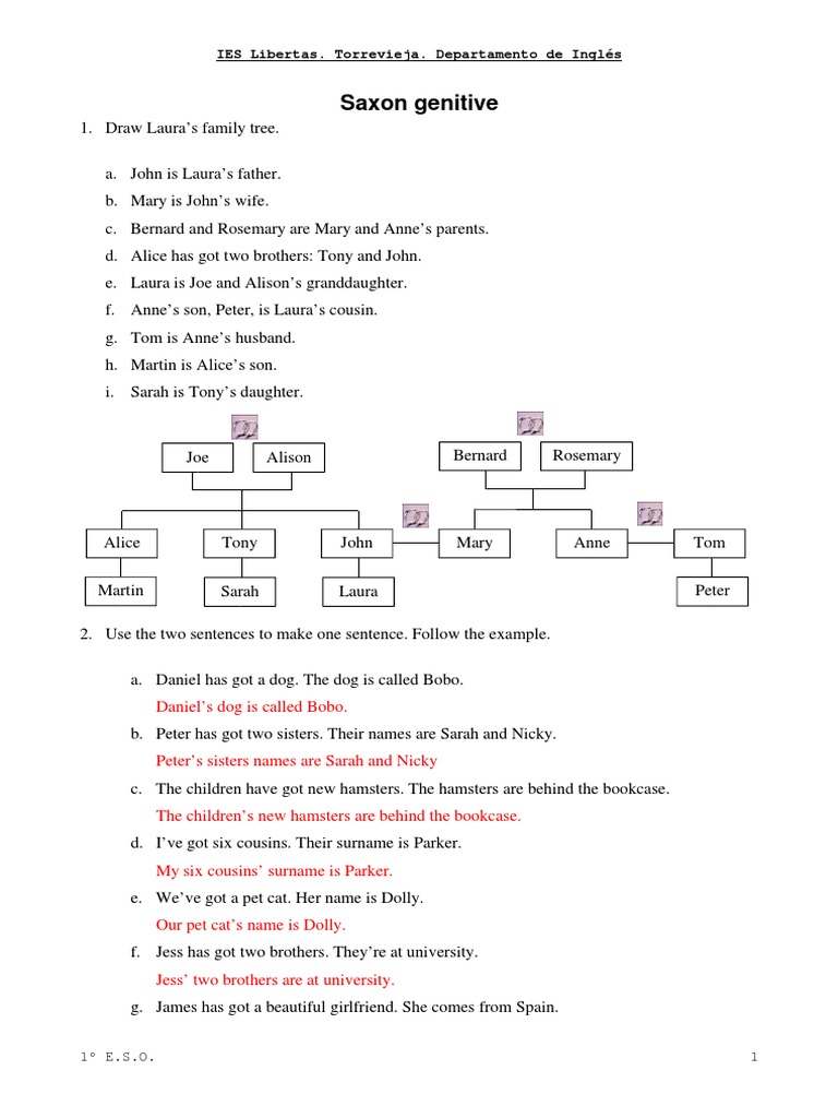 Saxon Genitive Exercises for Beginners | PDF | Mystery, Thriller ...