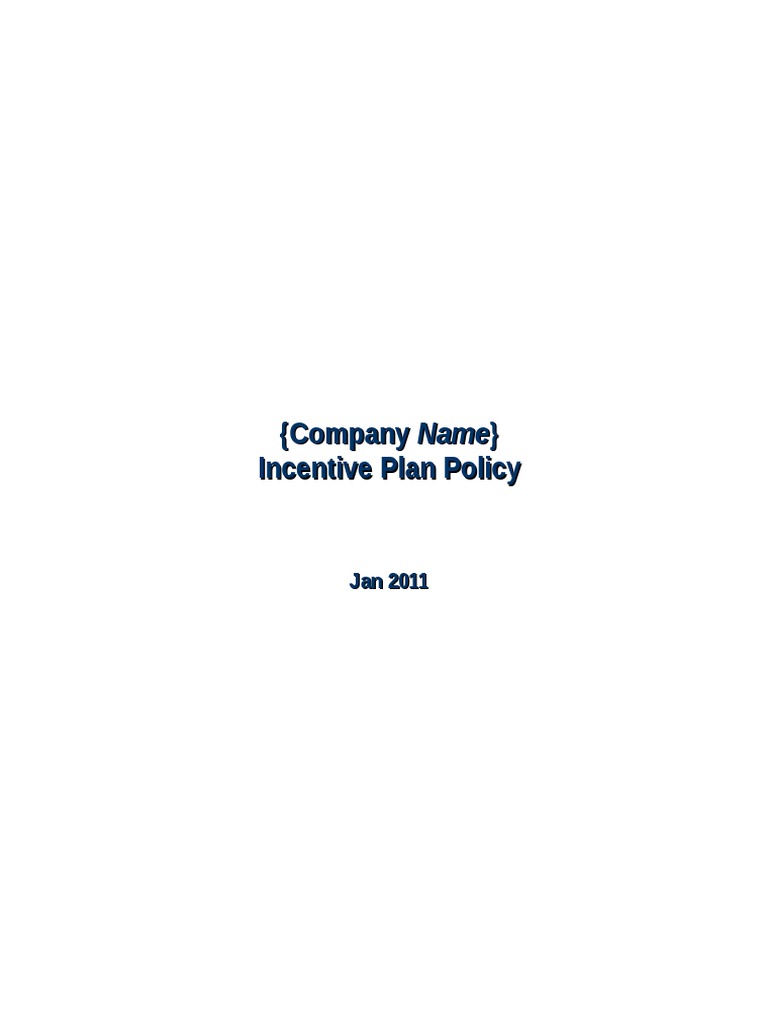 Incentive Plan Policy-Templates | PDF | Salary | Employment