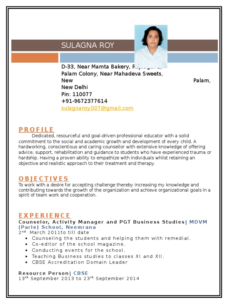 Sulagna Roy CV | PDF | Psychology | Behavioural Sciences