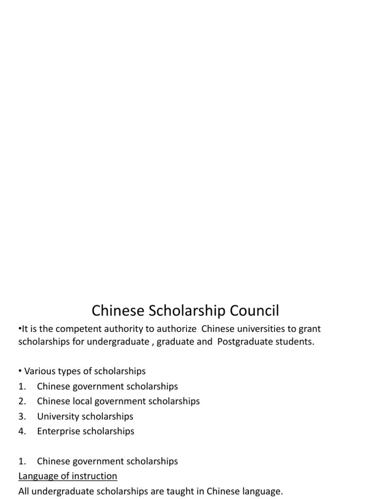 CSC Scholarships Presentation | PDF | Academic Degree | Postgraduate ...