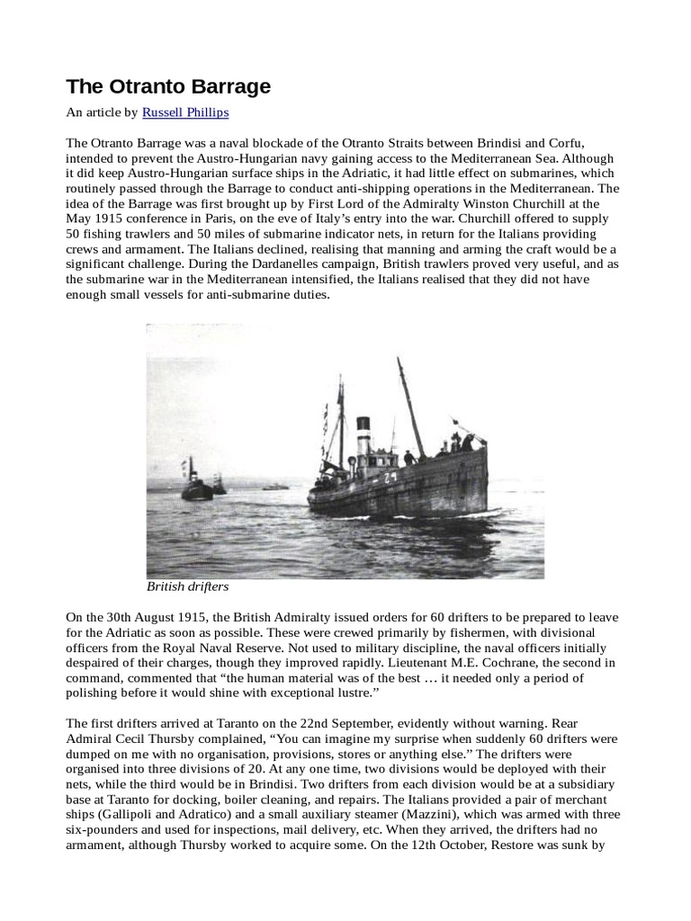 The Otranto Barrage | PDF | Naval Warfare | Warships