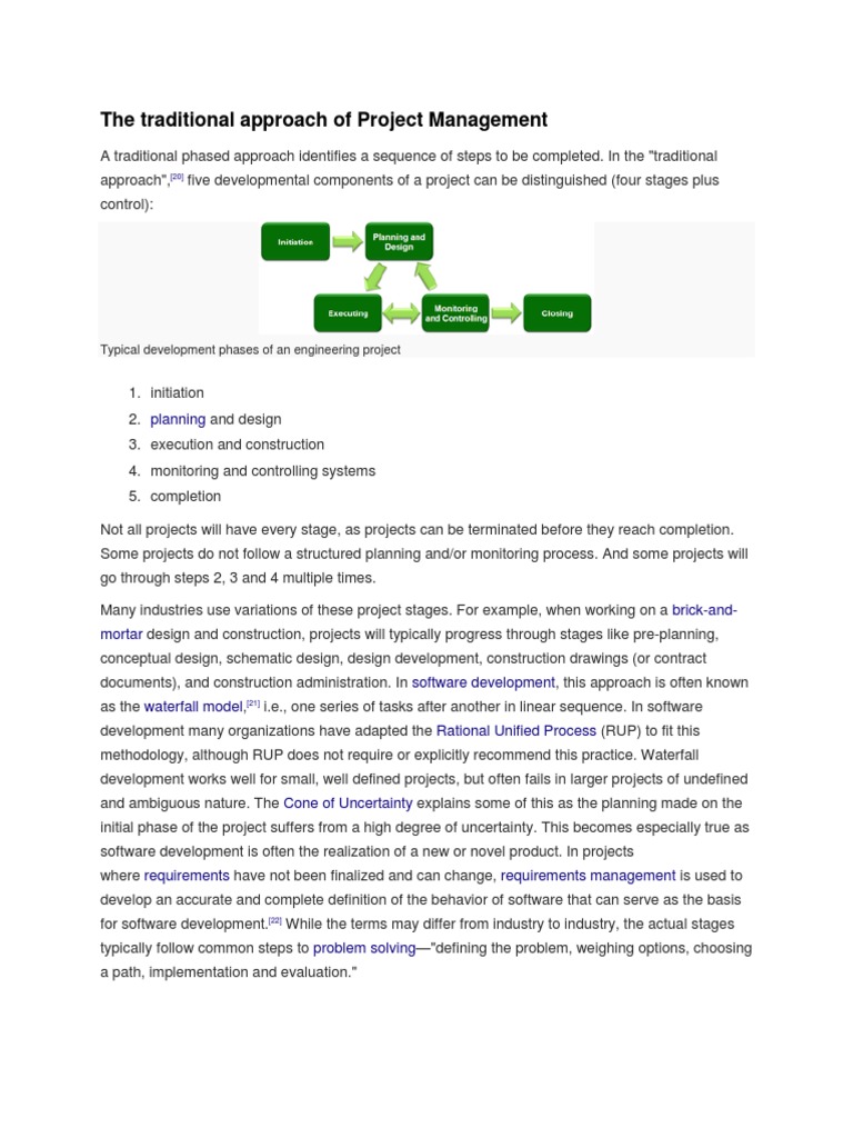 Traditional Project Management Phases | PDF | Art
