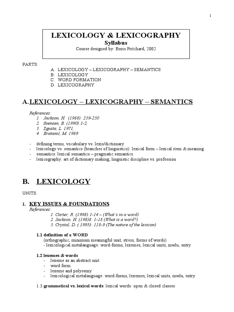 Lexicology & Lexicography | PDF | Morphology (Linguistics) | Lexicon
