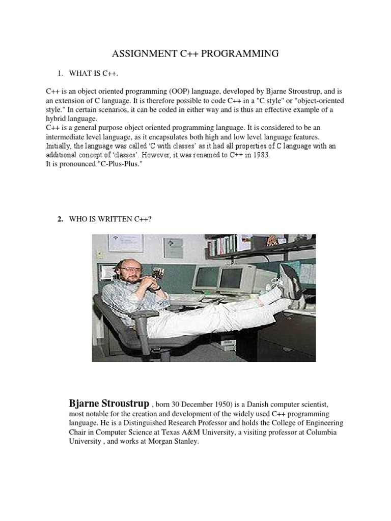 Assignment C Programming Pdf C Object Oriented Programming 