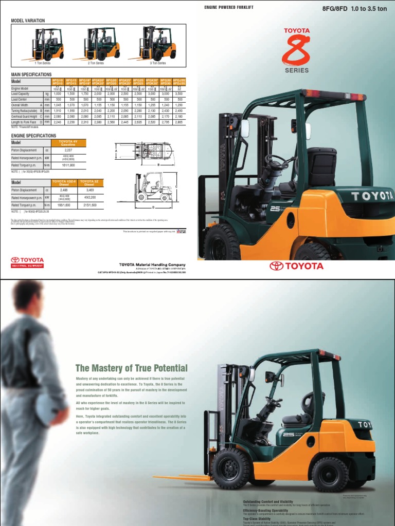 Toyota 8FG 8FD Brochure | PDF | Elevator | Vehicle Technology