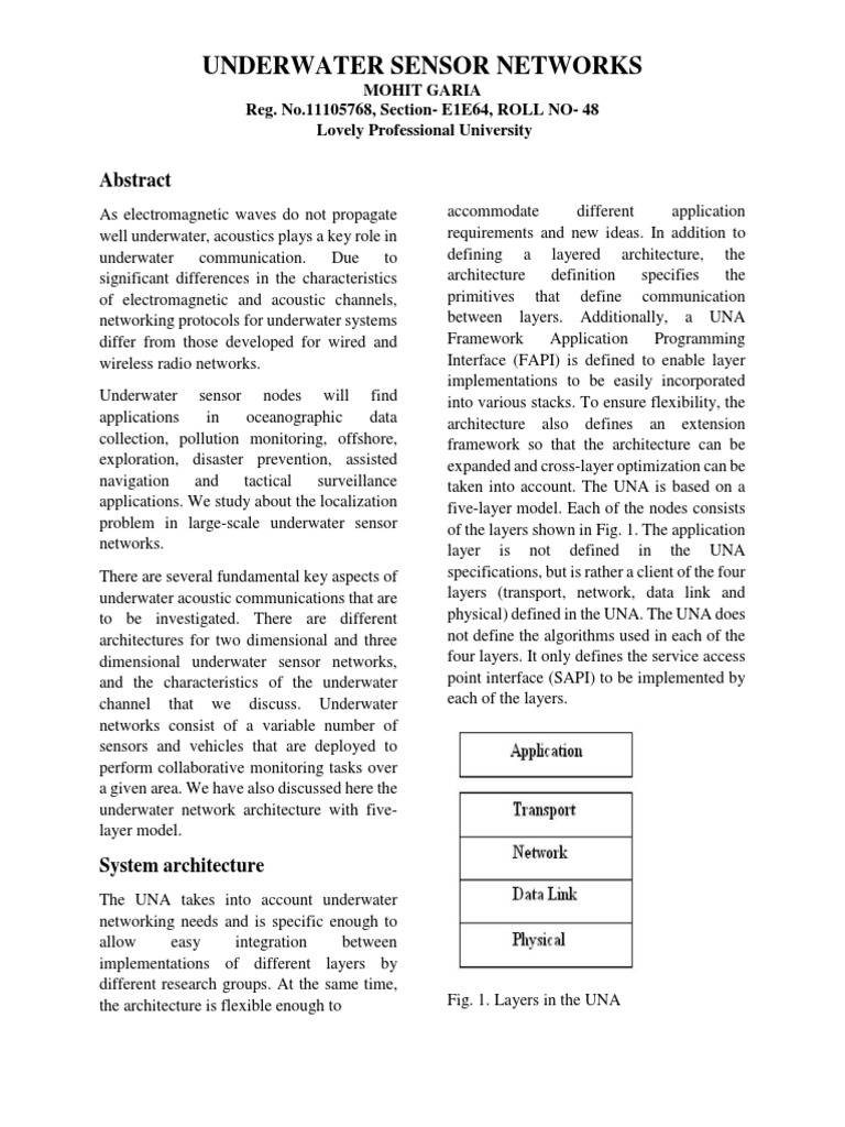 Under Water Snsor Networks | PDF | Wireless Sensor Network | Signal To Noise Ratio