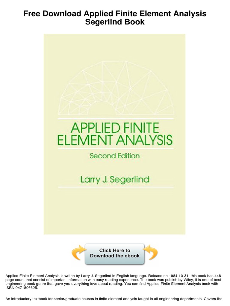 Applied Finite Element Analysis Segerlind | Download Free PDF | Finite ...