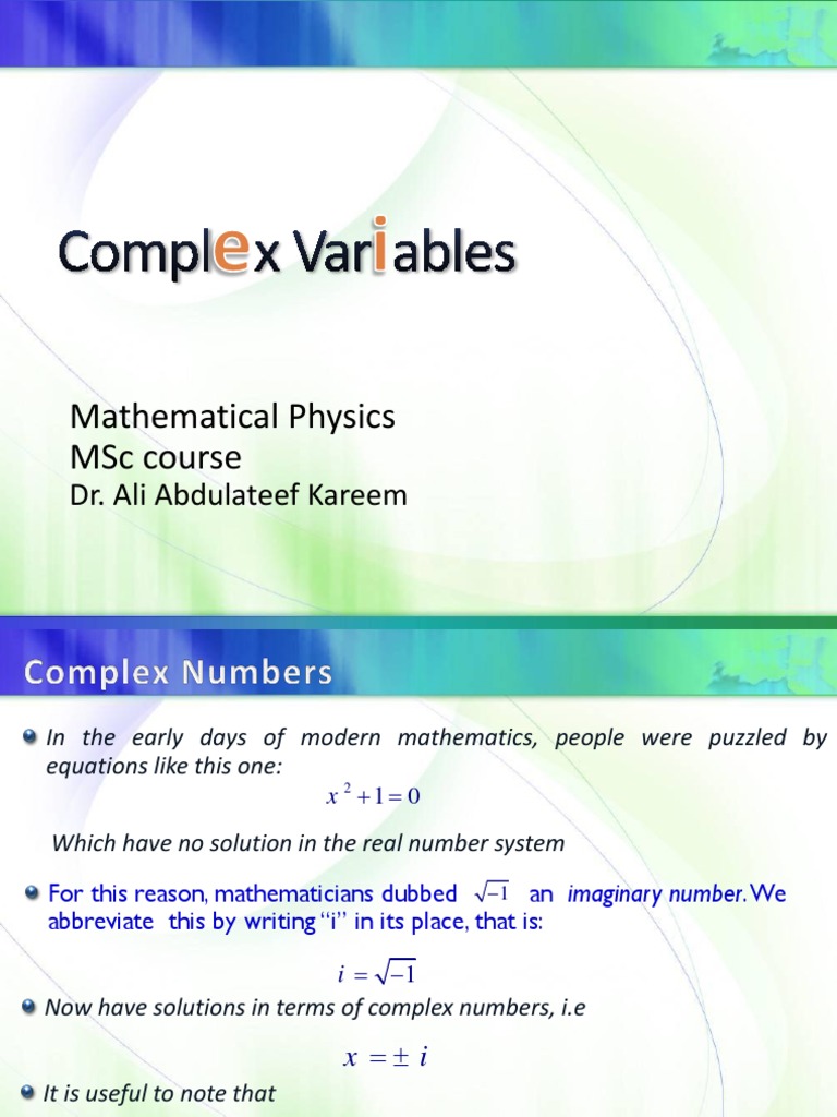 MSC Math Complex Variables | PDF | Complex Number | Sine