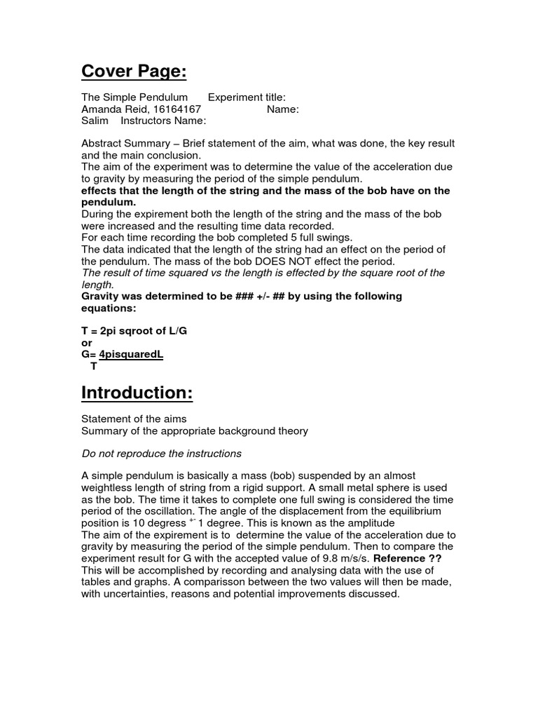91913001-lab-report-1-the-simple-pendulum-pendulum-uncertainty
