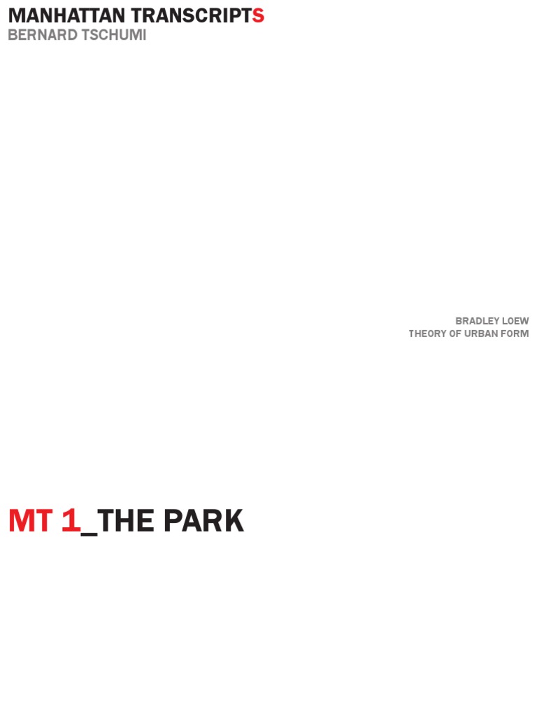 The Manhattan Transcripts - B.Tschumi PDF | PDF