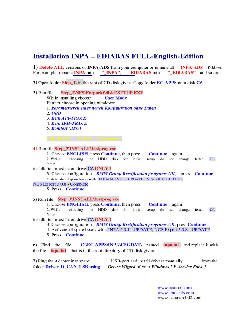 BMW Diagnostic Software Setup | PDF | Installation (Computer Programs) | Computer File