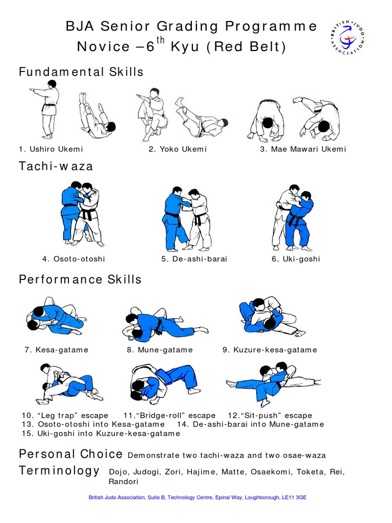 Senior Kyu Grade Syl Lab Us Pictorial Guide | PDF | Judo | Gendai Budo