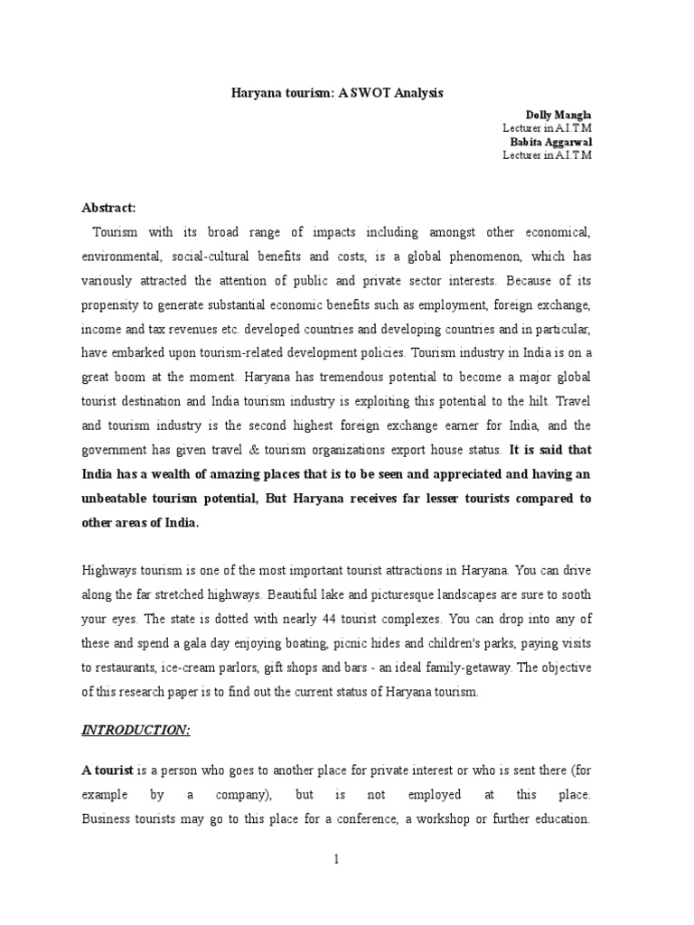 Haryana Tourism - A Swot Analysis-N Dolly Mangla | PDF | Kurukshetra ...