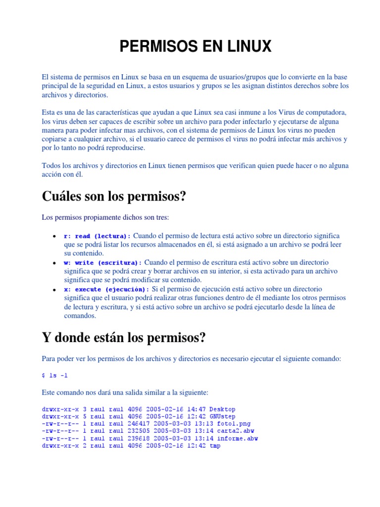Permisos en Linux - Guia Practica | PDF | Virus de computadora | Archivo de computadora