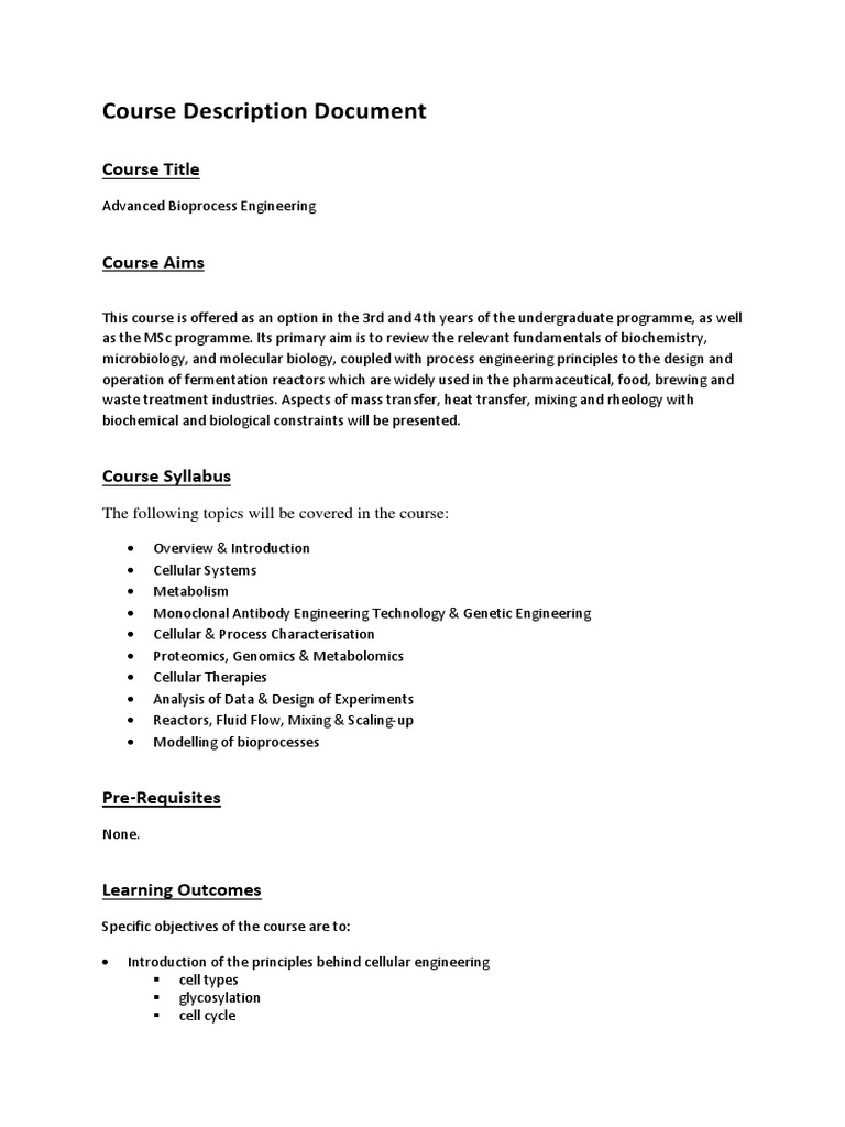 Course Description | PDF | Proteomics | Lecture