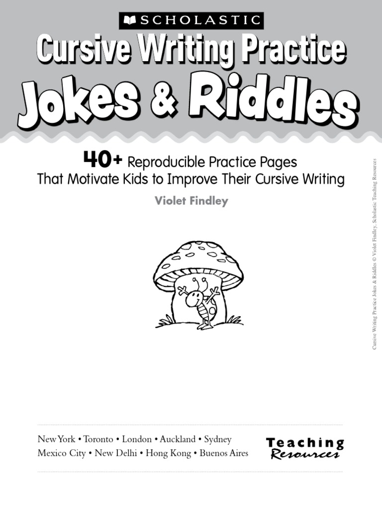 Cursive Writing Practice Jokes & Riddles | PDF | Letter Case | Text
