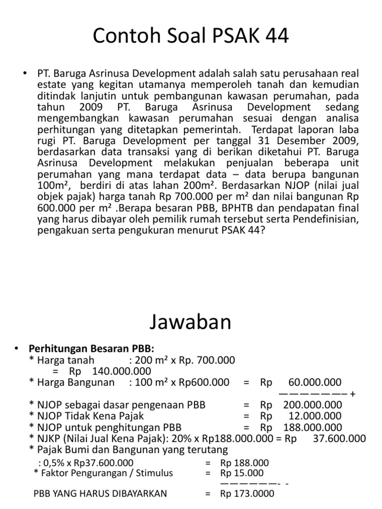 Contoh Soal PSAK 44 | PDF