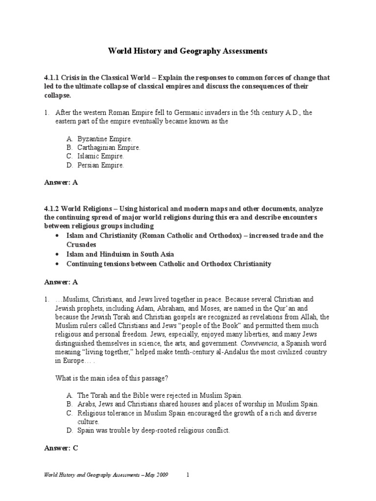 SUPO World History Assessments May09 | PDF | World War II | Imperialism