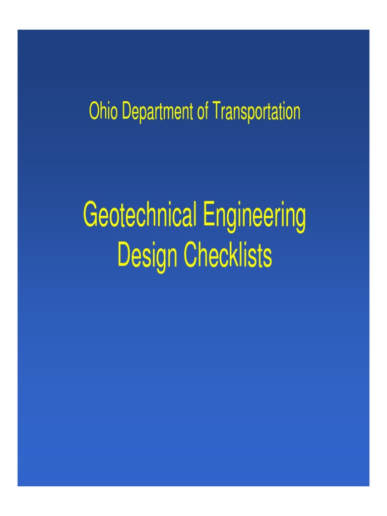 Geotech Design Checklist | PDF | Geotechnical Engineering | Civil ...