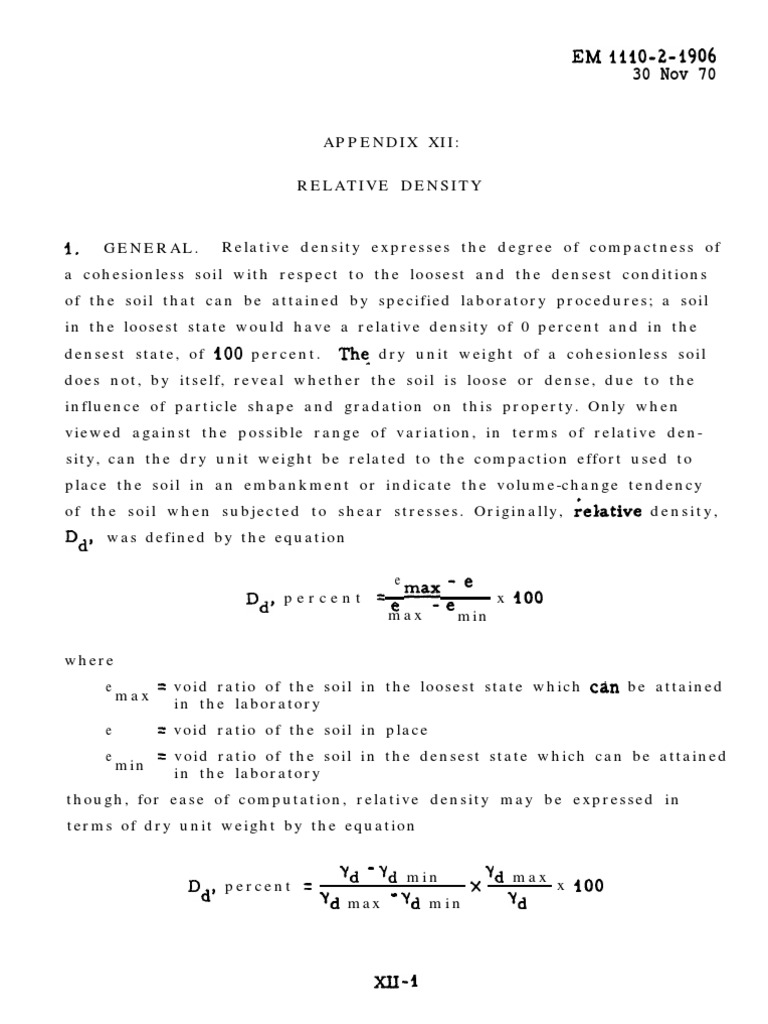 Relative Density Test Explained | PDF | Density | Soil