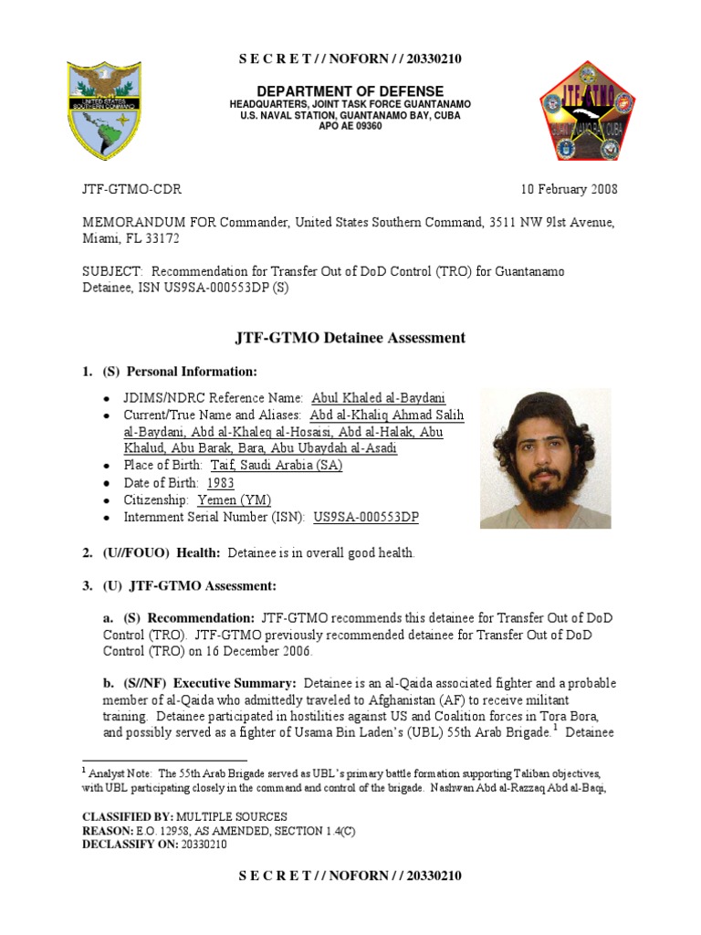 2014-Nov-20 GTMO Detainee Releases | PDF | Al Qaeda | World Politics