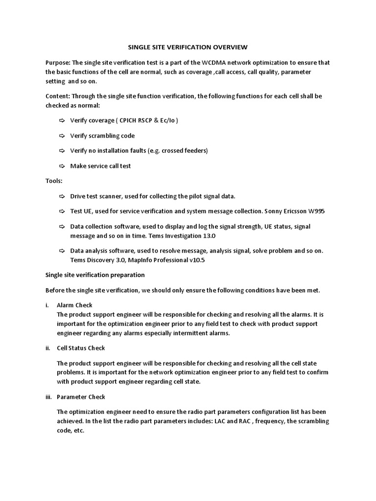 Single Site Verification Overview | PDF | Telecommunications | Computing