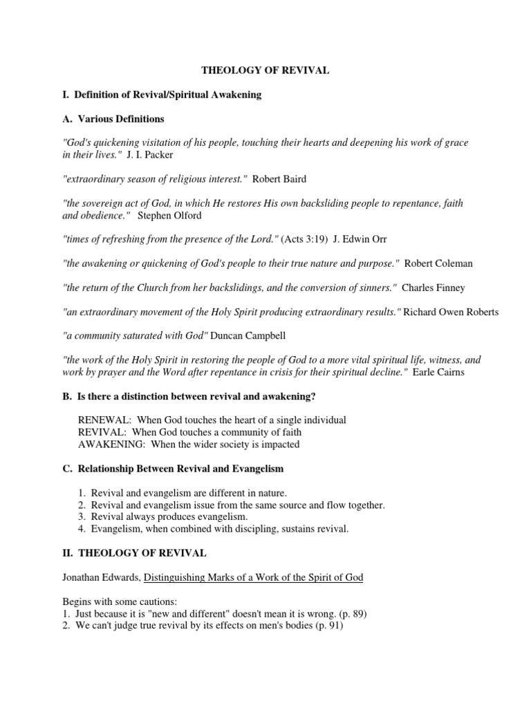 Revival Handout | PDF | Christian Revival | Repentance