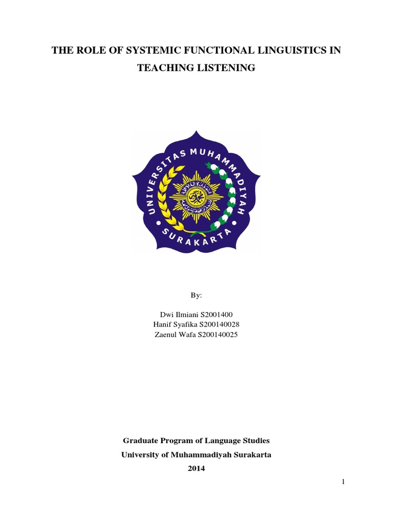 SFL in Teaching Listening | PDF | English As A Second Or Foreign ...