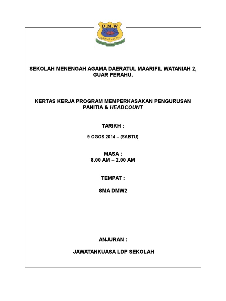 Kertas Kerja Program Perkembangan Staff | PDF