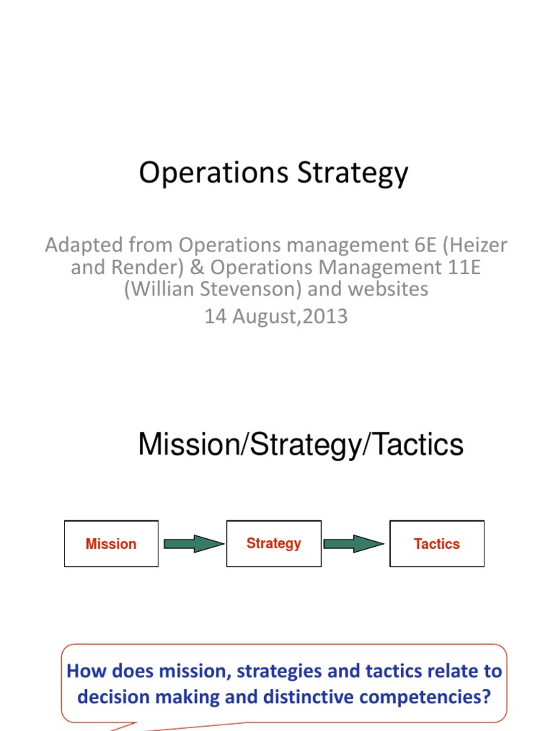Operations Strategy | PDF | Strategic Management | Marketing