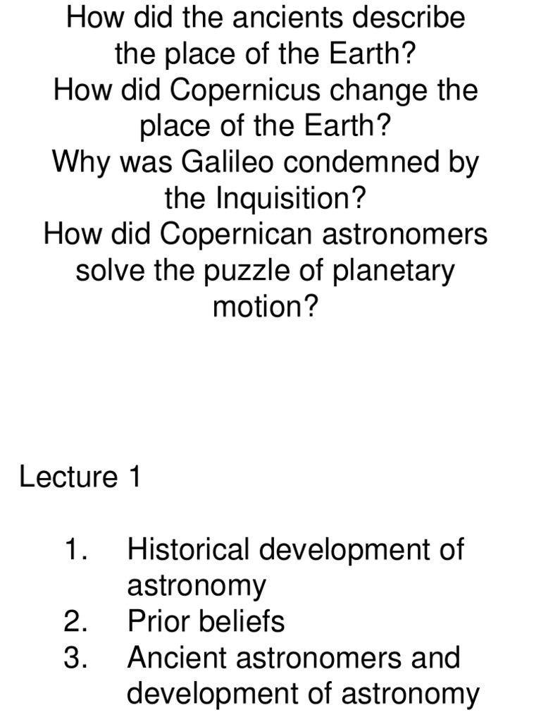 Lecture 1 History of Astronomy TMW | PDF | Heliocentrism | Astrology