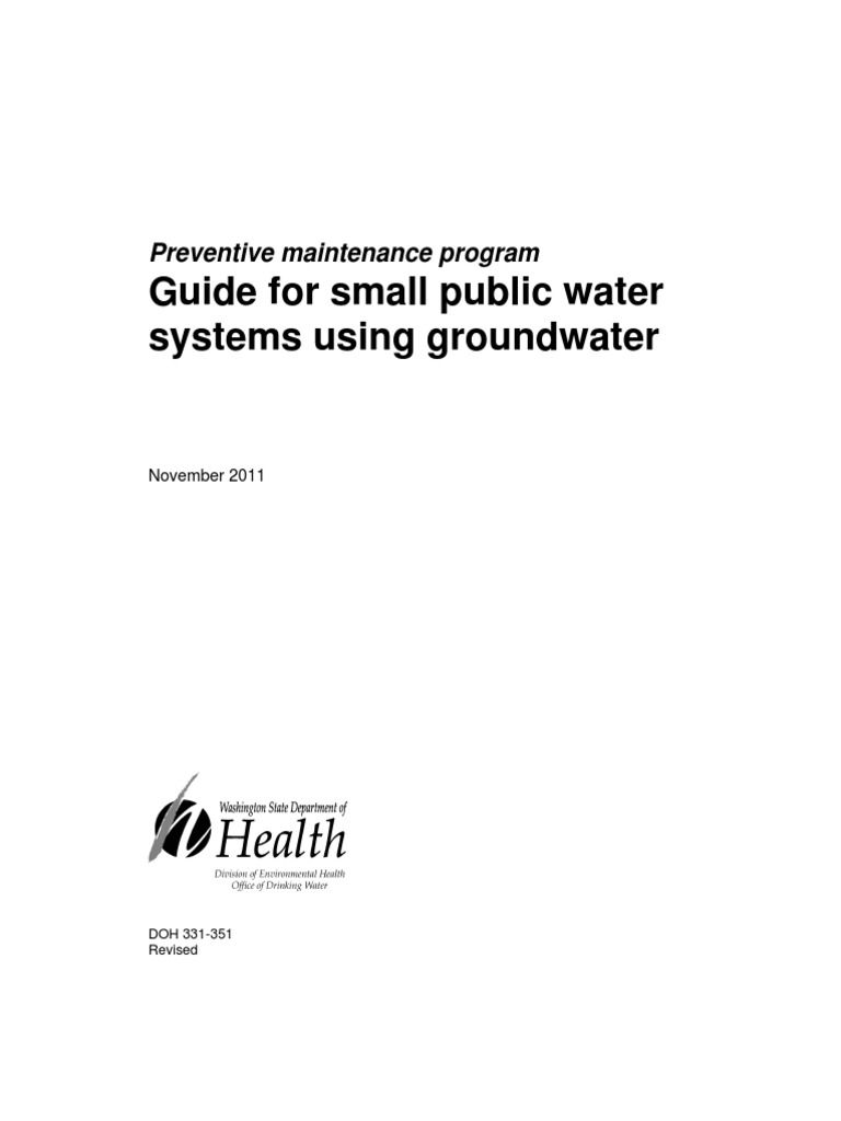 Preventive Maintenance Program Guide For Small Public Water Systems ...