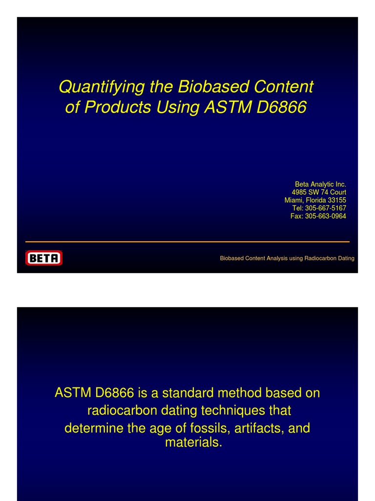 ASTM D6866 Biobased Content Analysis | PDF | Radiocarbon Dating ...
