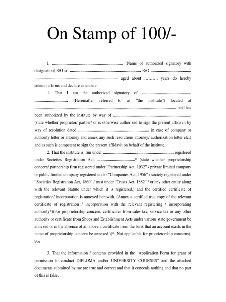AFFIDAVIT | Sole Proprietorship | Partnership
