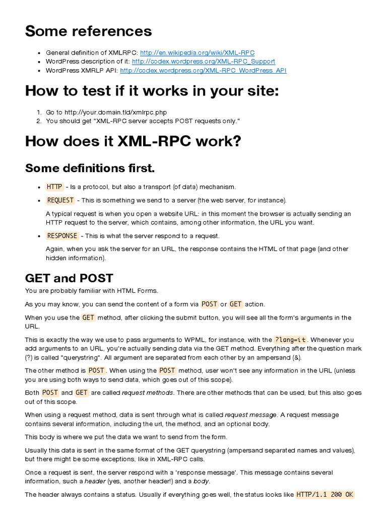 XML-RPC Beginner Guide | PDF | Hypertext Transfer Protocol | Web Server