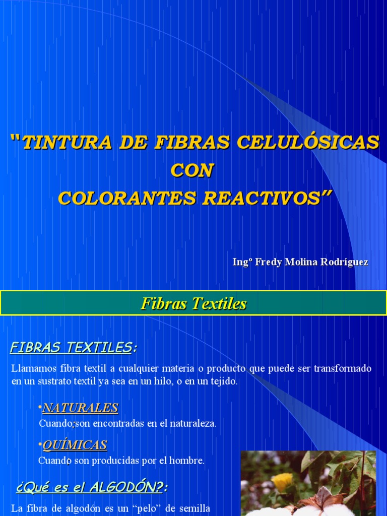 Tintura de Algodón con Colorantes Reactivos | PDF | Tensioactivo | Algodón