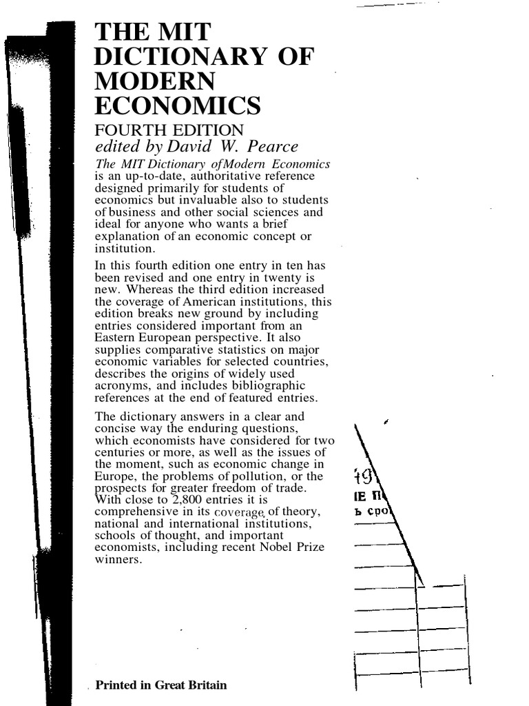 The MIT Dictionary of Modern Economics (1992) (4th Ed.) | PDF ...