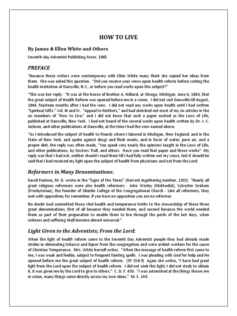 How To Live | PDF | Sanctification | Faith Healing