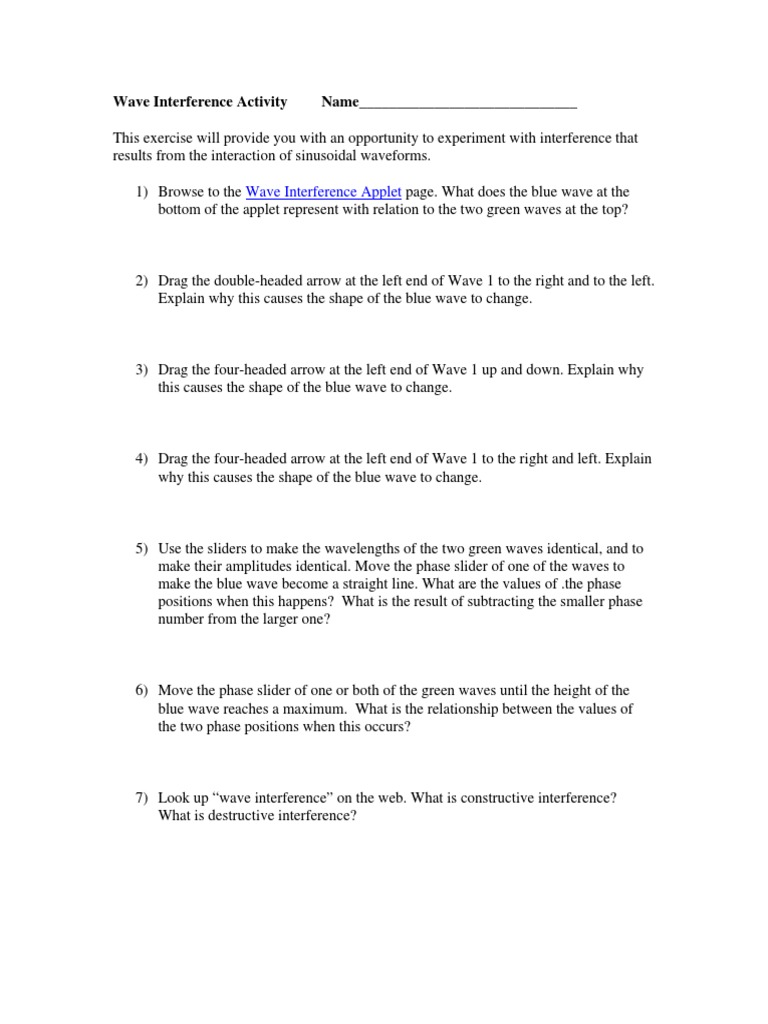 Exploring Wave Interference Effects | PDF | Science & Mathematics