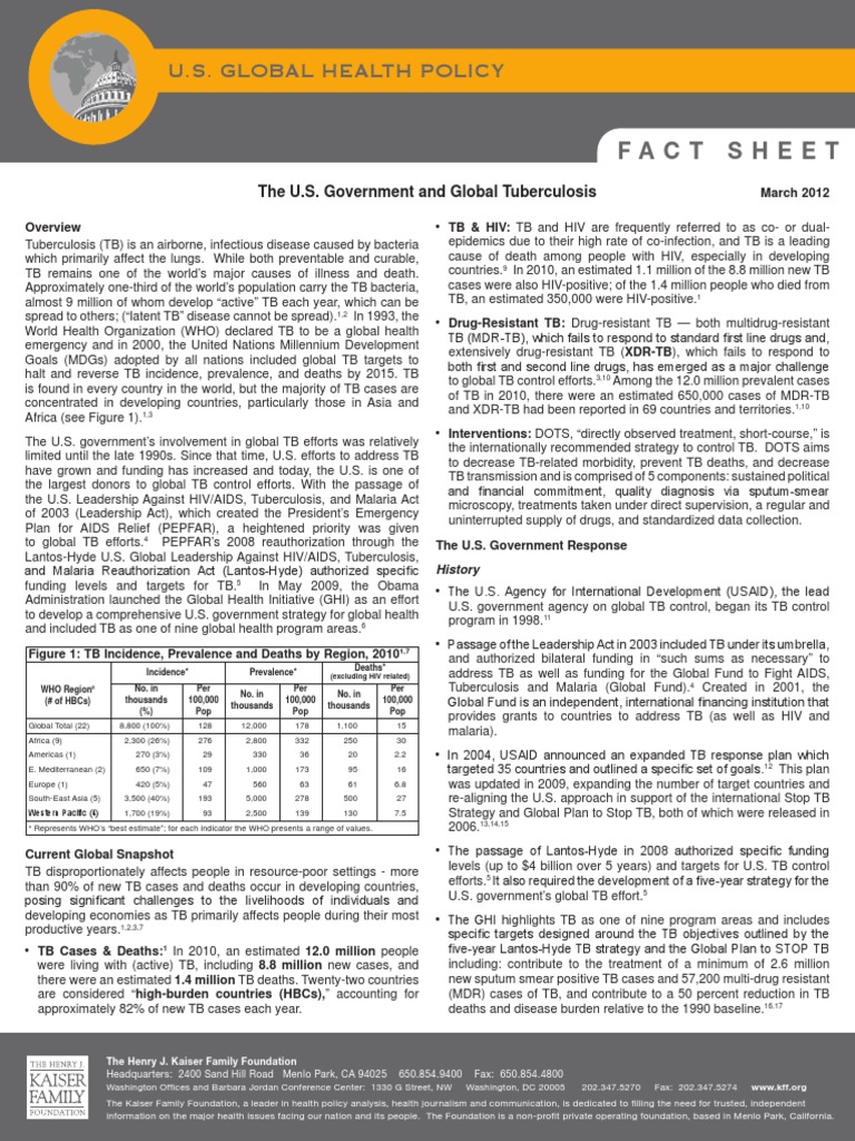 U.S. Global Health Policy: Fact Sheet | PDF | President's Emergency ...